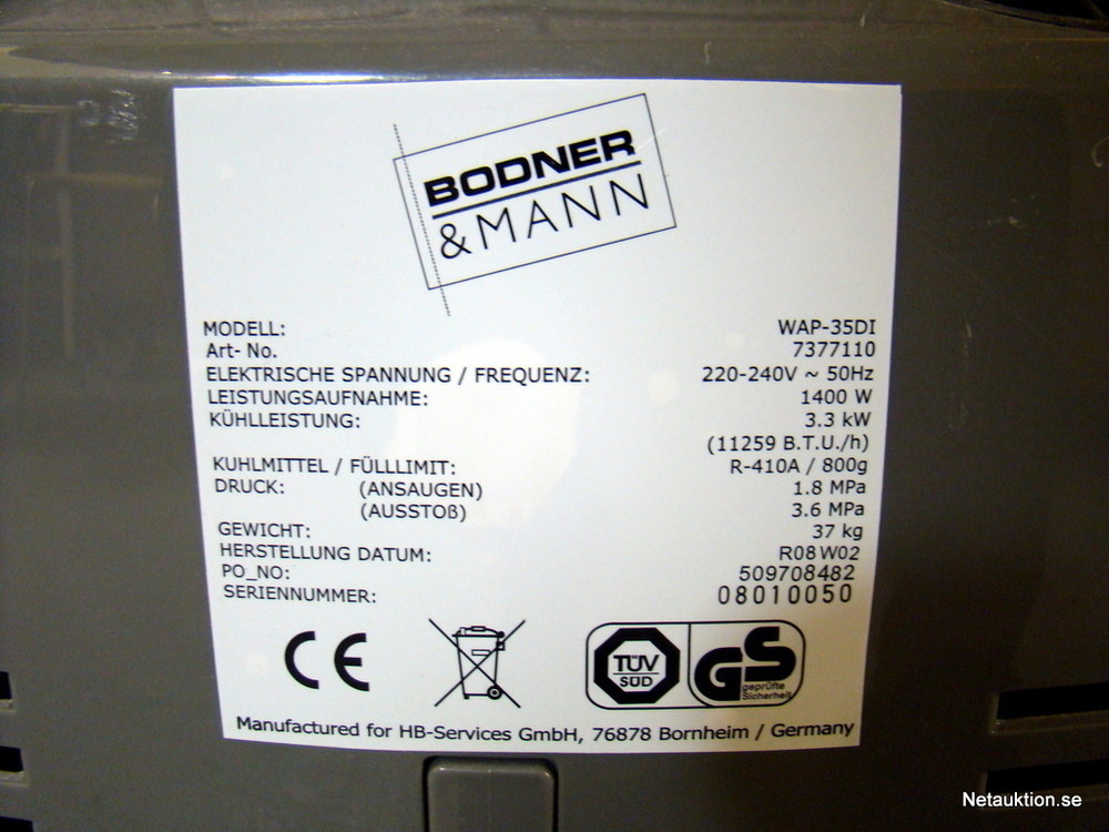 Netauktion - AC-aggregat, Bodner&Mann