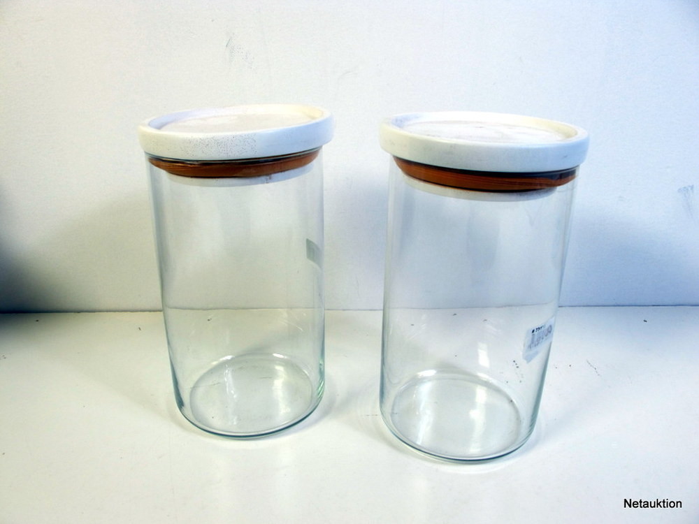 Netauktion - Glasburkar med lock, 12st