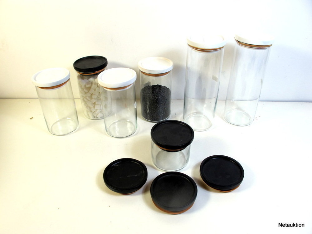 Netauktion - Glasburkar med lock, 12st