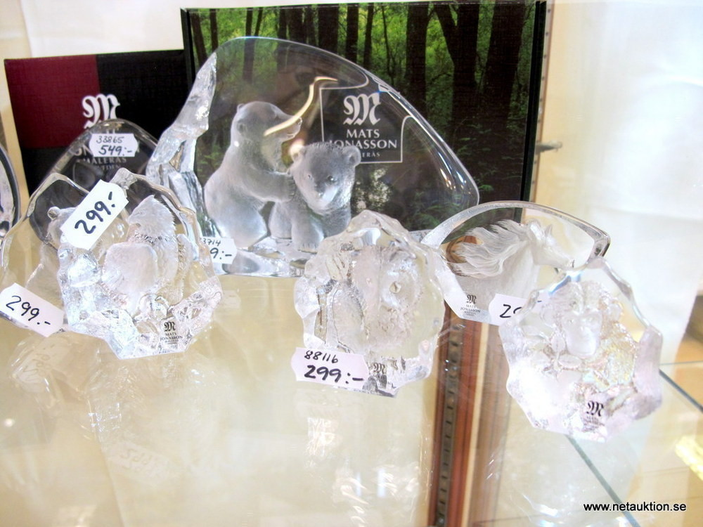 Netauktion - Glasskulpturer, "Wildlife", Mats Jonasson