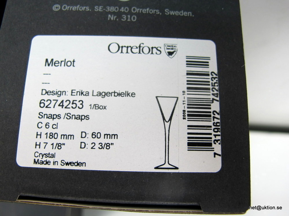 Netauktion - Snapsglas, "Merlot", Orrefors