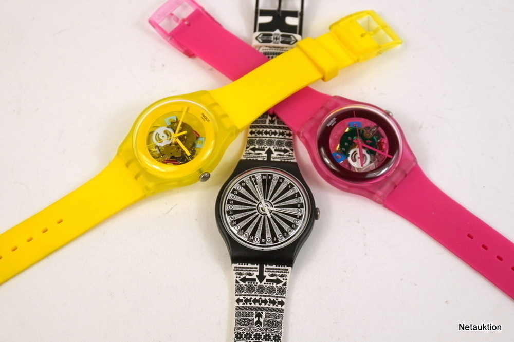 Netauktion - 3st armbandsur, Swatch (Dam)