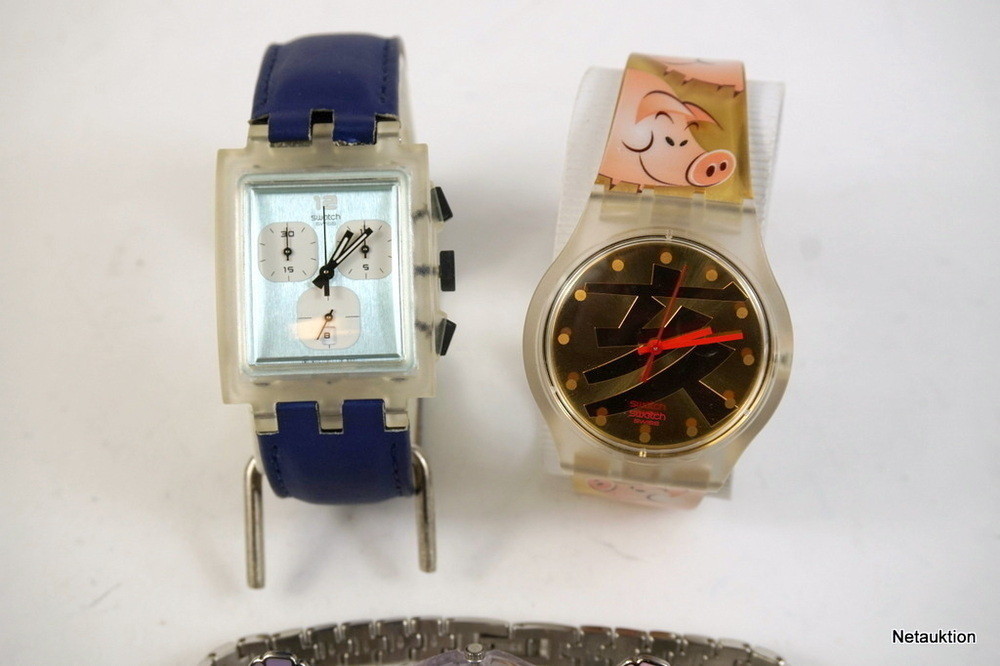 Netauktion - 3st armbandsur, Swatch (Dam)