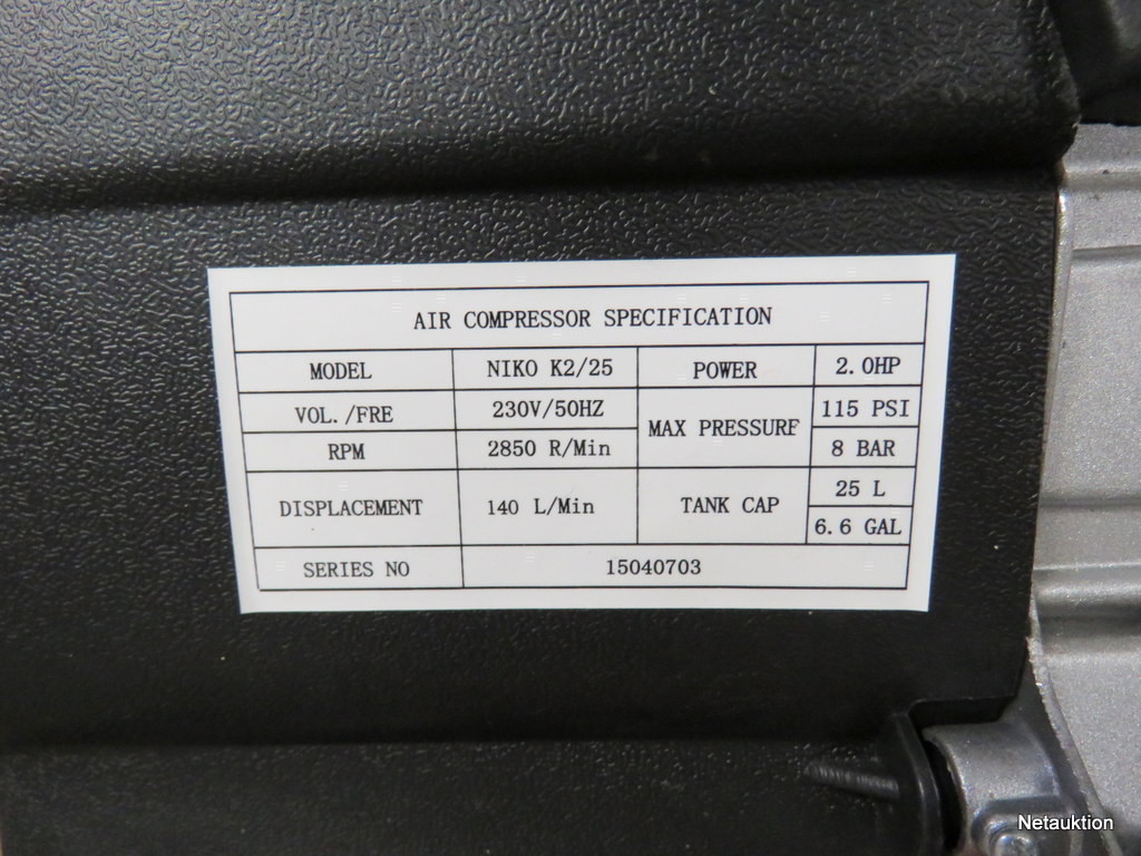 Netauktion - Kompressor 2,0 Hk, NIKO K2/25