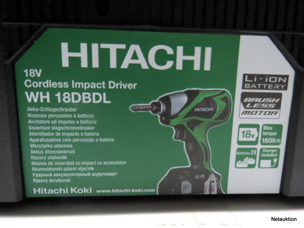 Netauktion - Slagskruvdragare, Hitachi WH18DBDL 3.0&4.0Ah