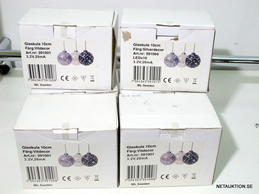 Netauktion - Glaskulor 6st 2:a sortering