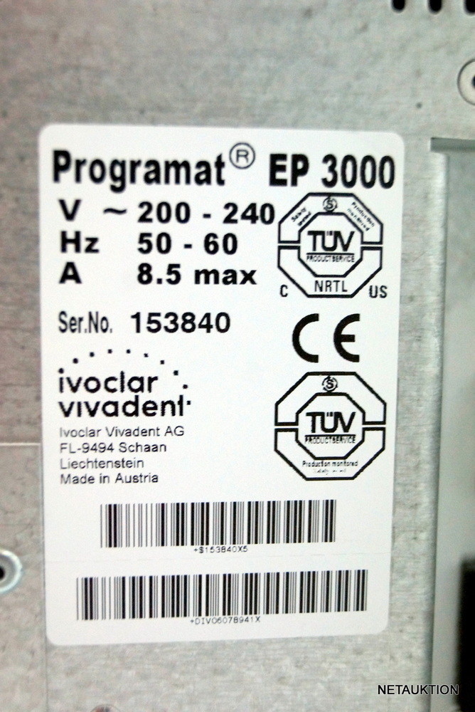 Netauktion - Porslinspressugn, Programat EP 3000