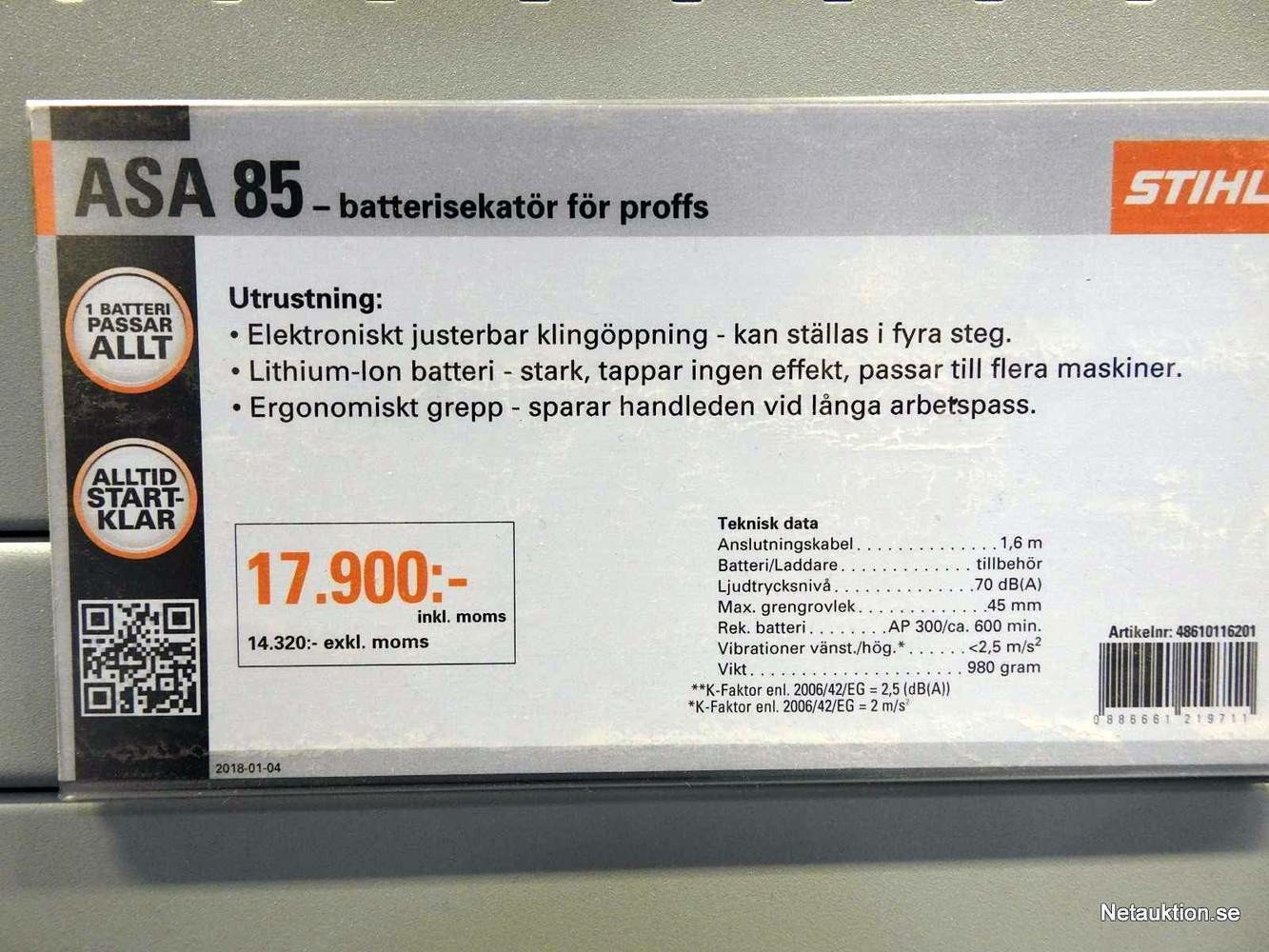 Netauktion - Batterisekatör ASA 85 kit