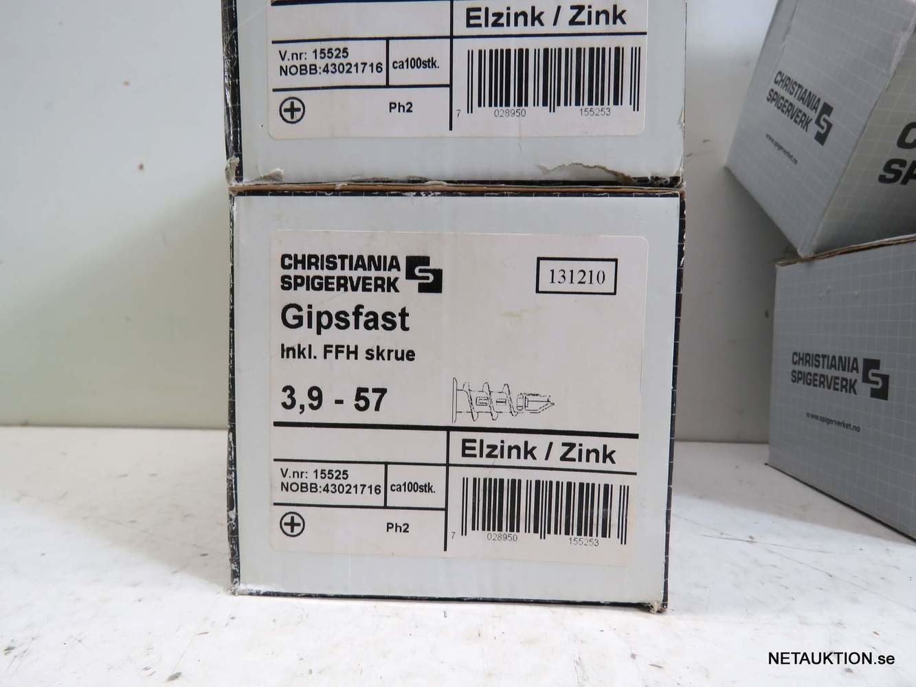 Netauktion - Gipsankare metall inkl. skruv 3,9x57 MM
