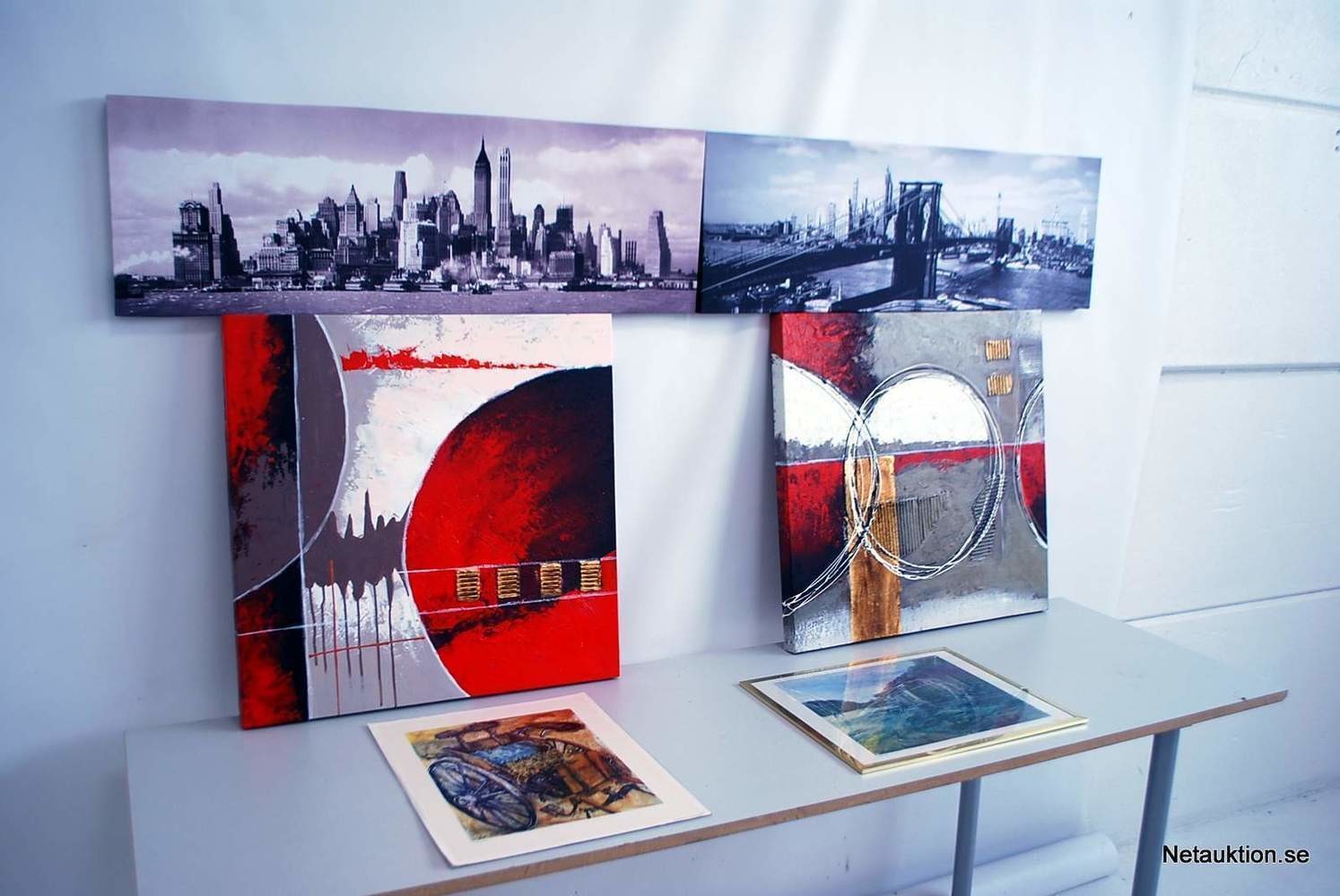 Netauktion - 9 st tavlor med olika motiv