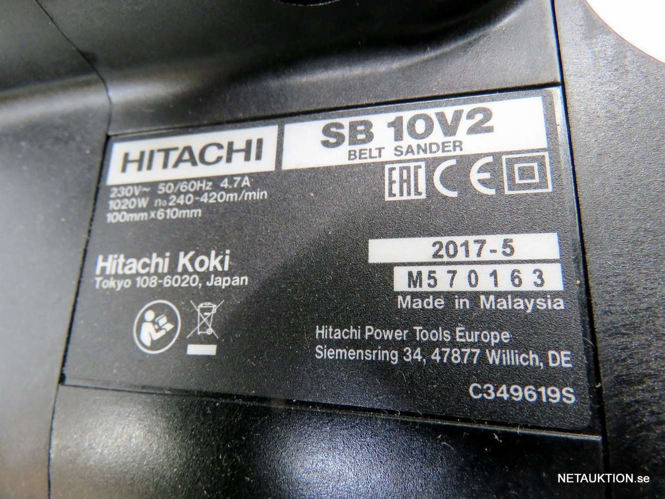 Netauktion - Bandslip, Hitachi SB10V2 1020W