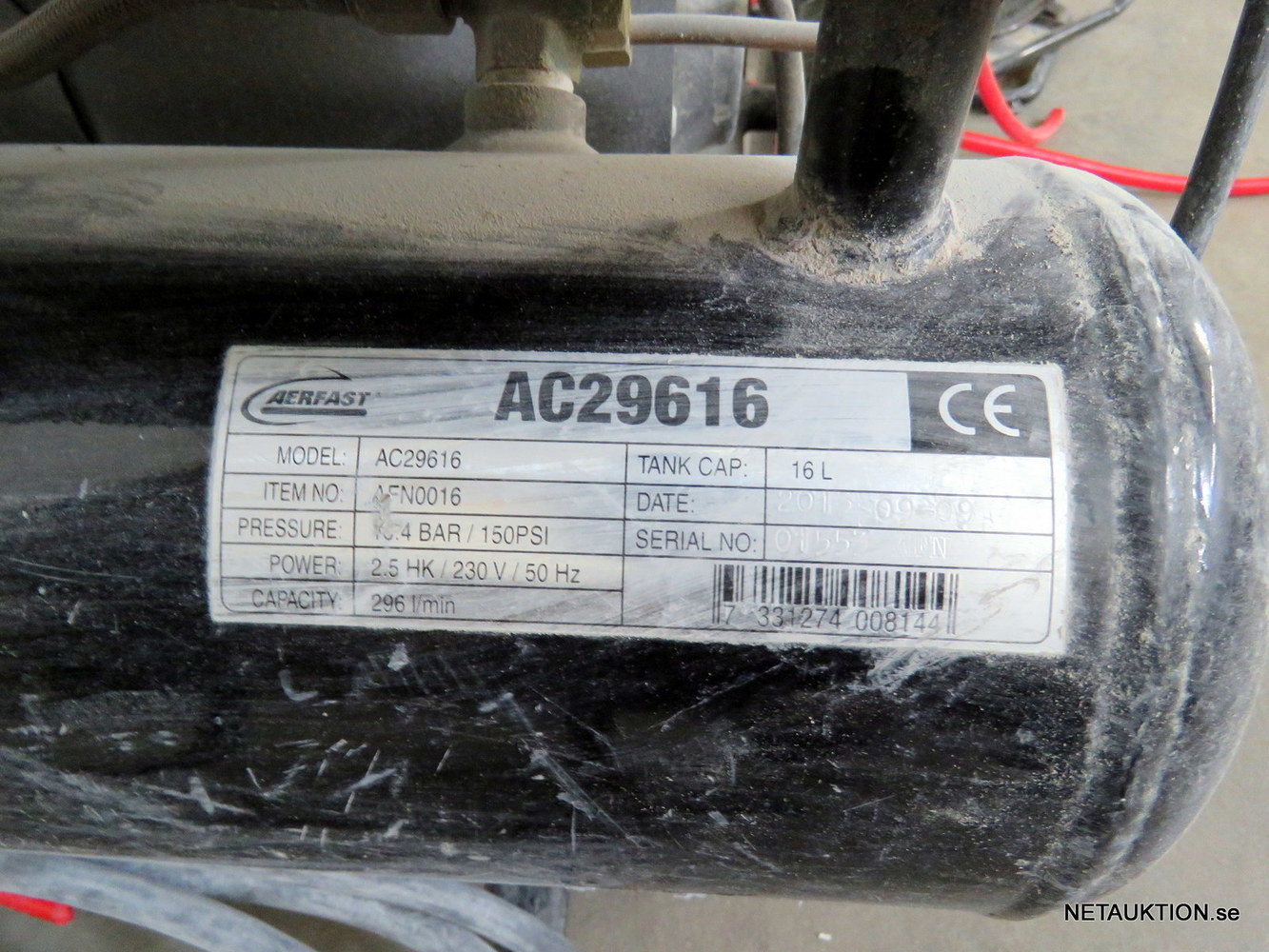 Netauktion - Aerfast kompressor & slangvinda