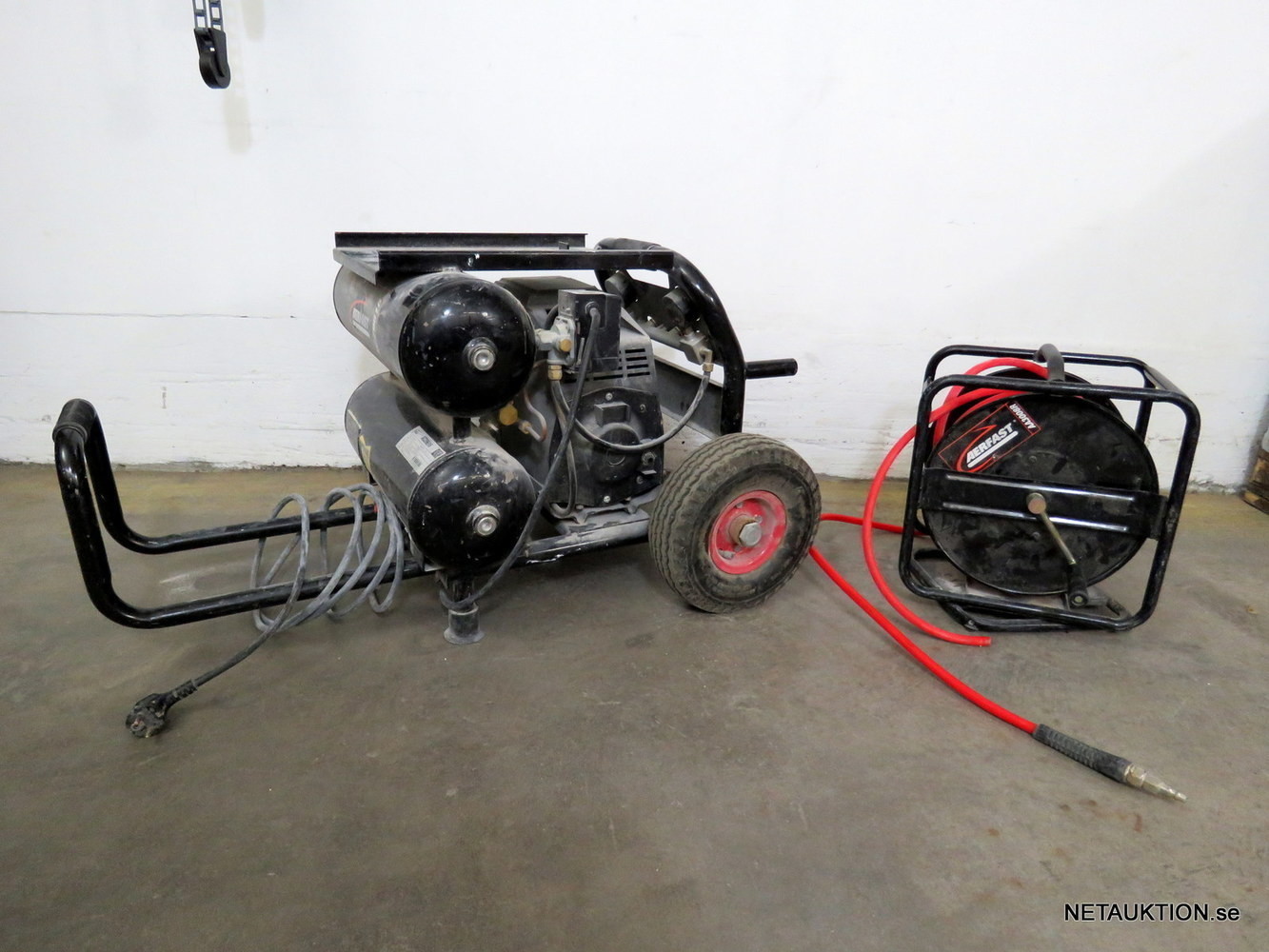 Netauktion - Aerfast kompressor & slangvinda