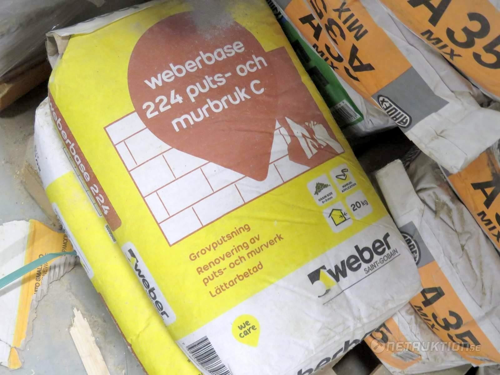 Netauktion - Pall med murbruk, cement