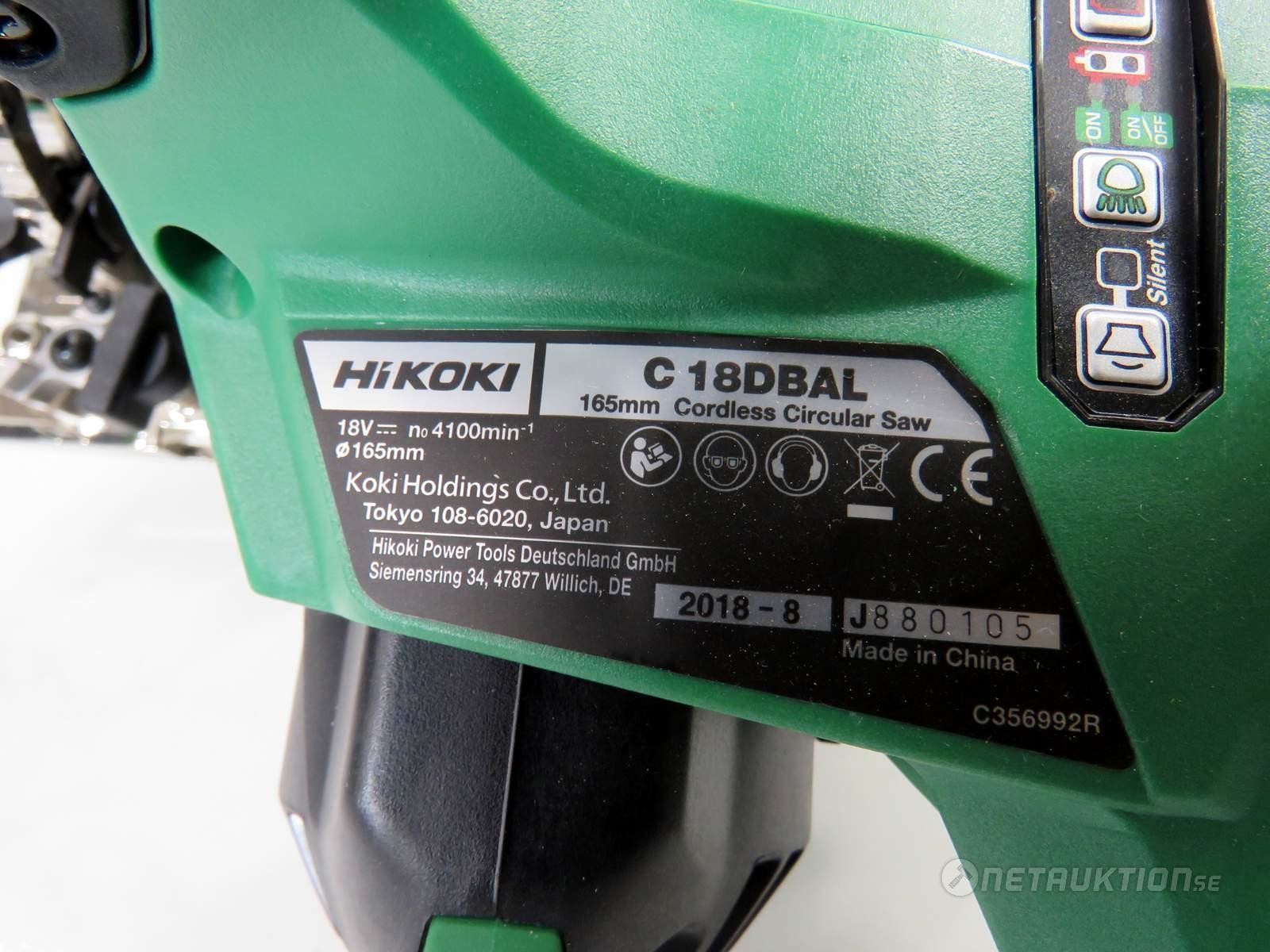 Netauktion - Cirkelsåg, Hikoki C18DBAL 18V (naken)