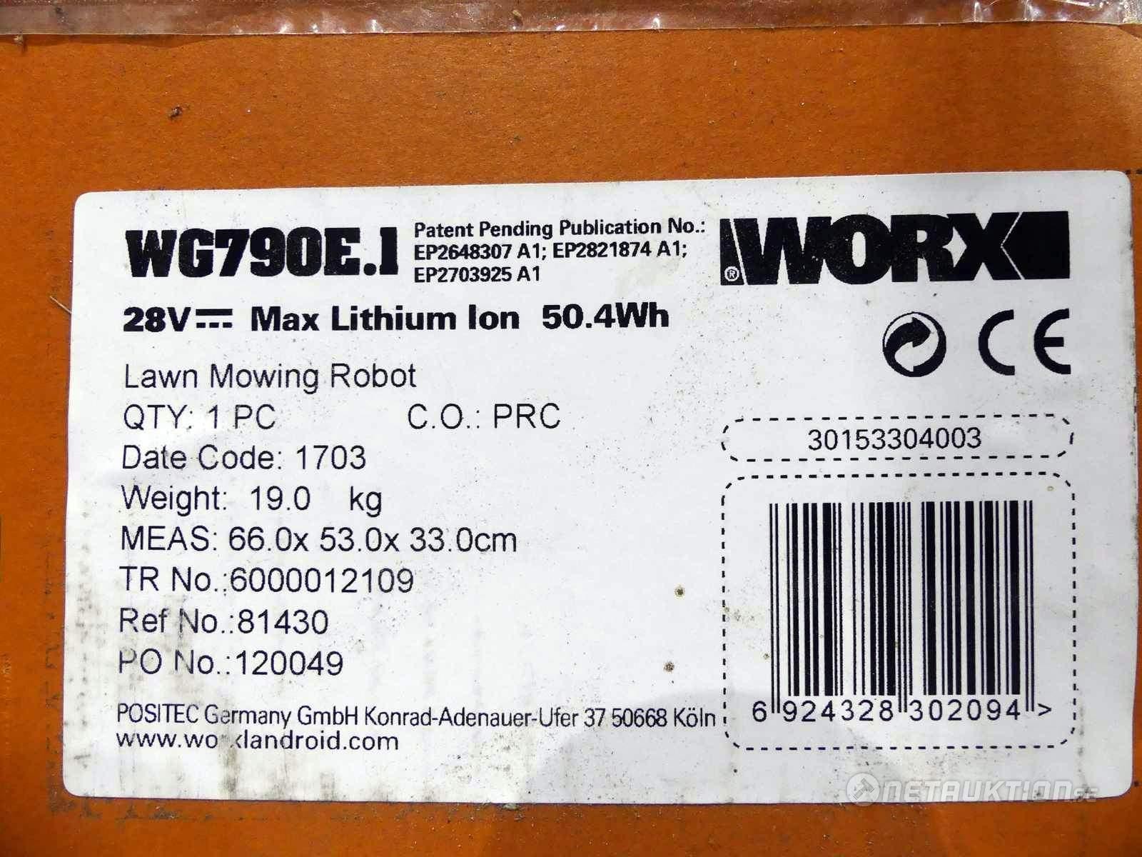 Netauktion - Robotgräsklippare - Worx WG790E.1