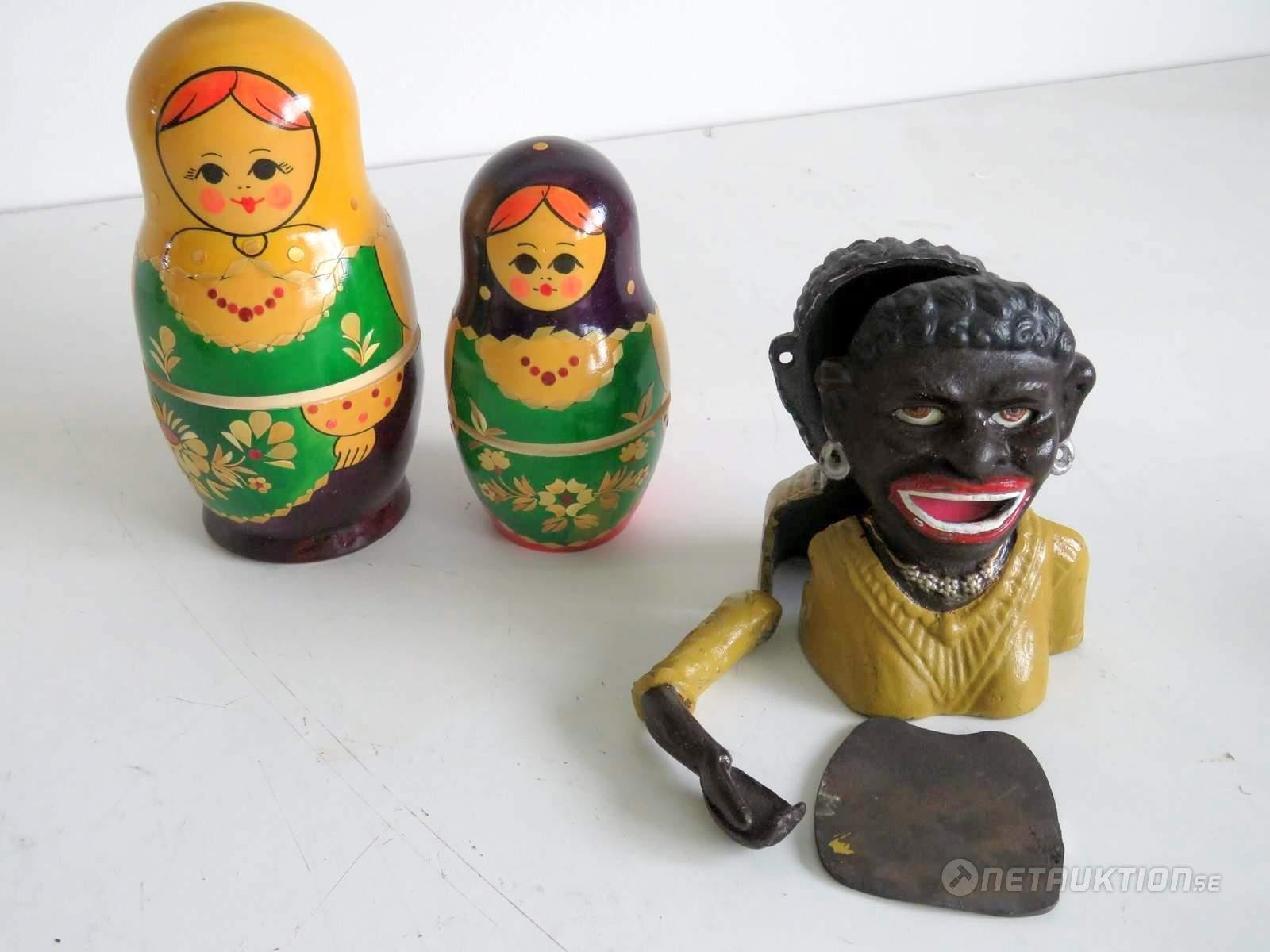 Netauktion - Kuriosa bl.a carbidlampa, babuska