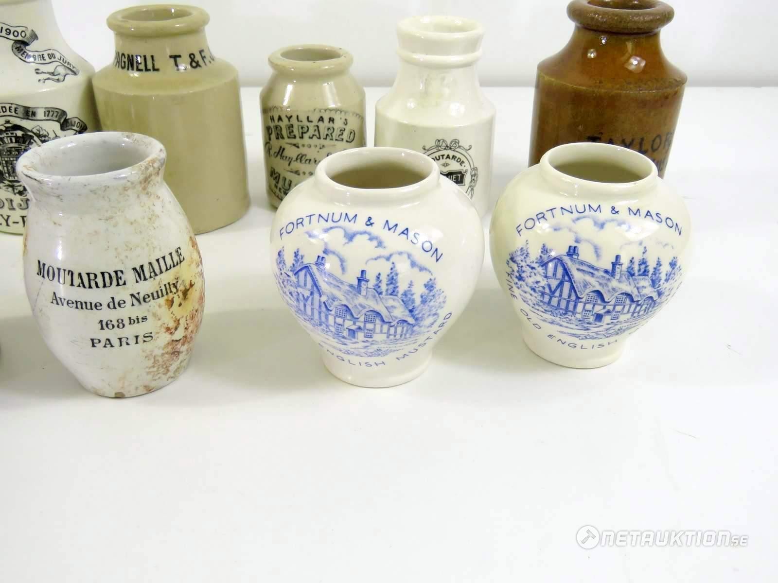 Netauktion - 14st äldre senapsburkar