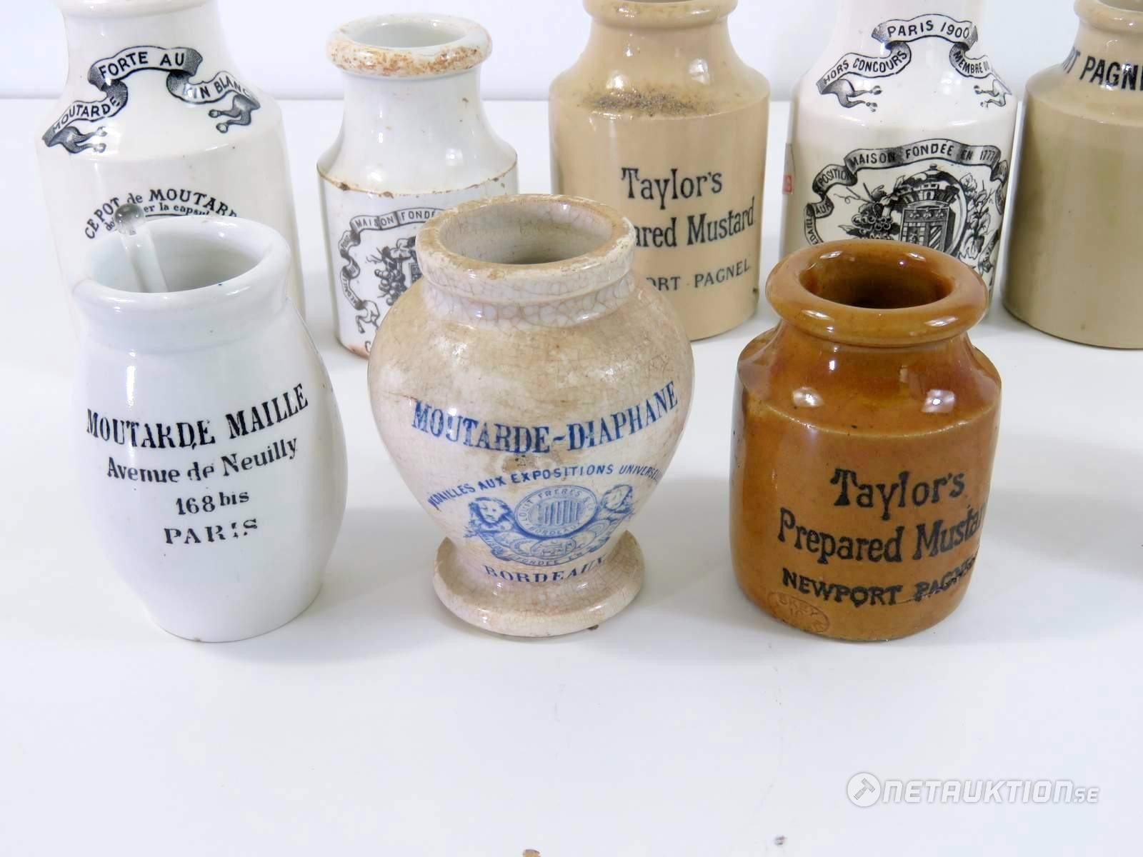 Netauktion - 14st äldre senapsburkar