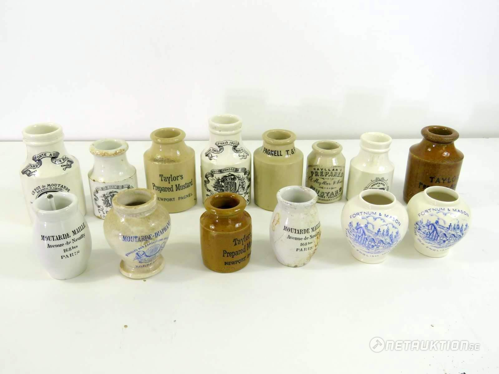 Netauktion - 14st äldre senapsburkar
