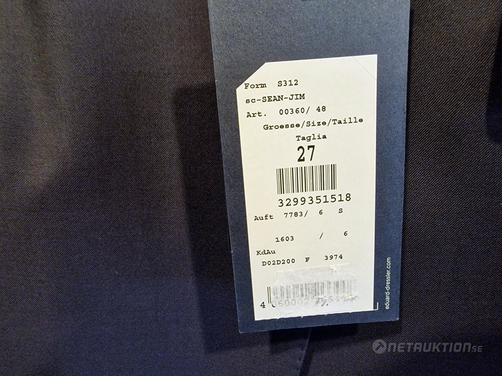 Netauktion - Kostym, Eduard Dressler, stl 27