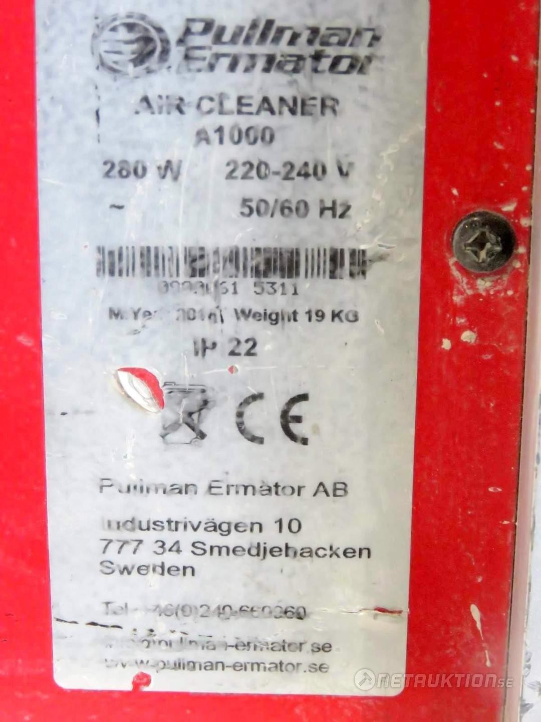 Netauktion - Luftrenare Pullman Ermator A1000