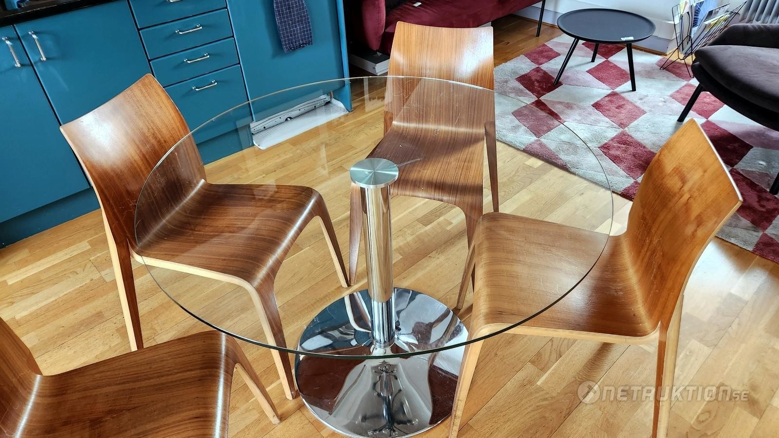 Netauktion - Fikabord glas + stolar