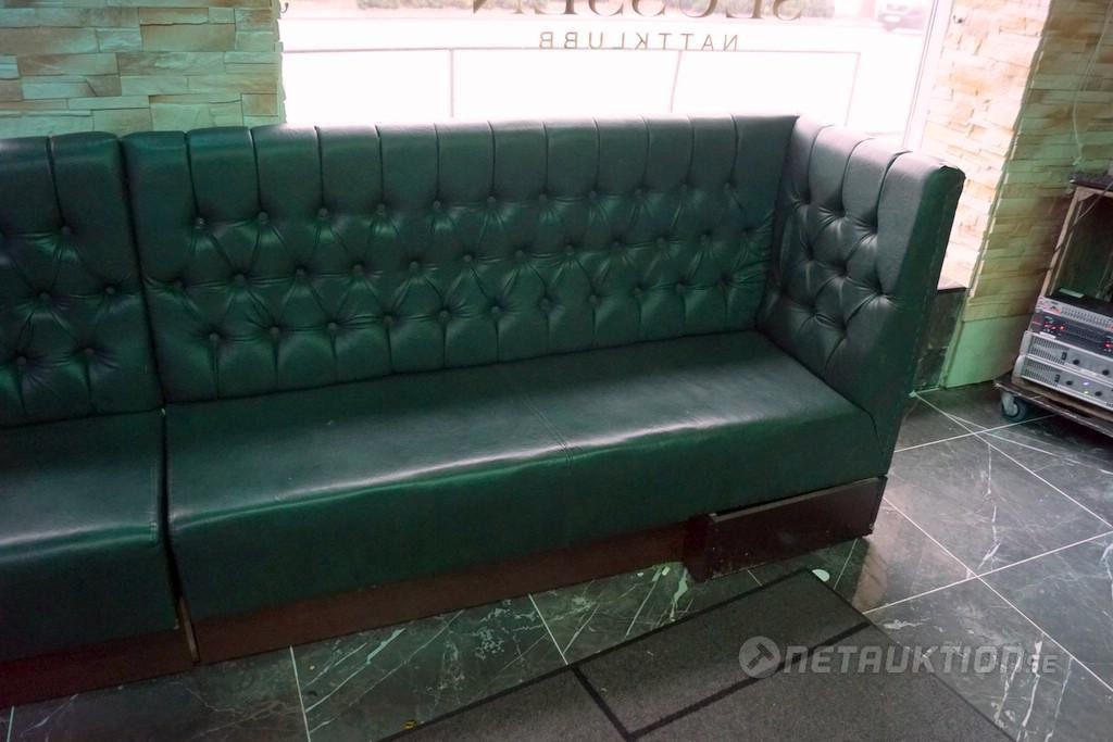 Netauktion - Stor soffa i grönt konstläder, 3-delad