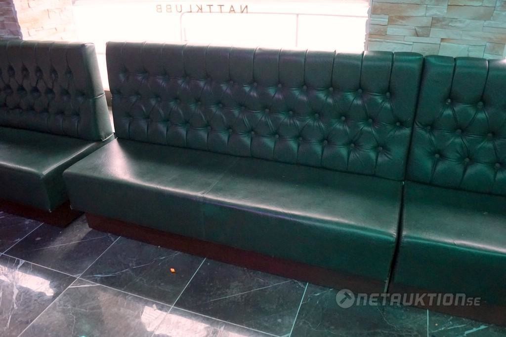 Netauktion - Stor soffa i grönt konstläder, 3-delad