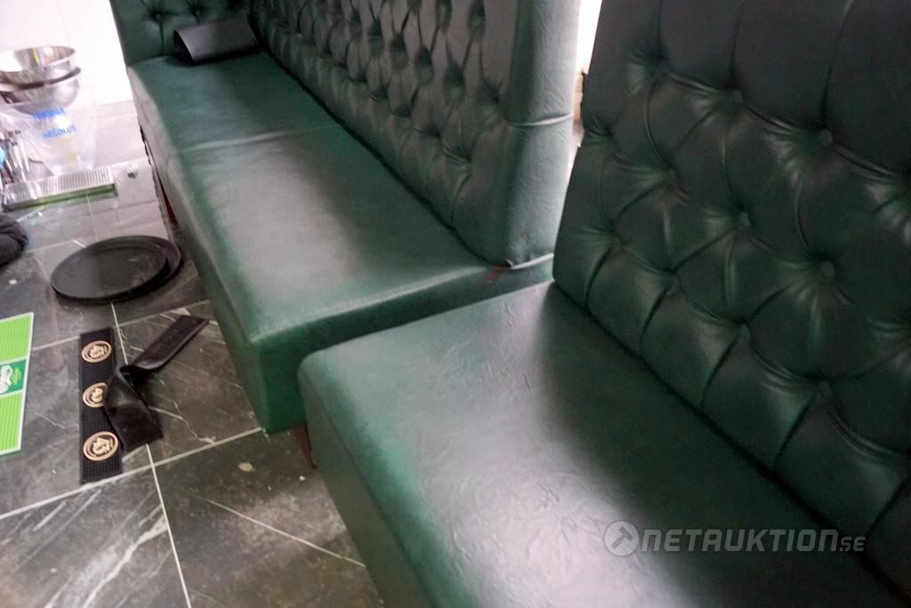 Netauktion - Stor soffa i grönt konstläder, 3-delad
